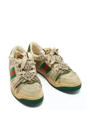 Gucci Screener Leather Embellished Sneakers