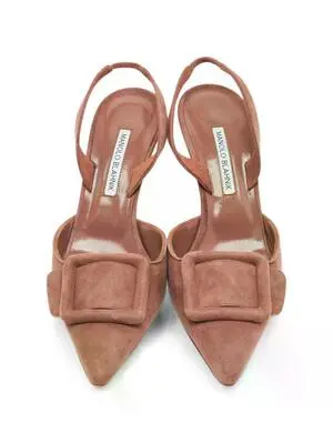 Manolo Blahnik Maysli Buckle-detail Slingback Pumps
