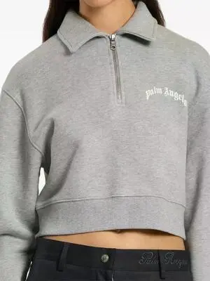 Palm Angels Logo-print Cropped Sweatshirt