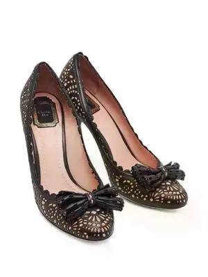 Dior Leather Bow Detail Stiletto Pumps