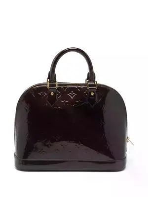 LOUIS VUITTON Monogram Vernis Alma Pm Tote Bag - Red