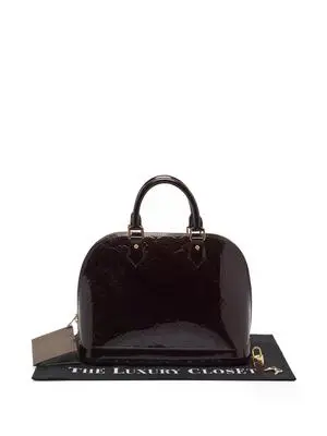 LOUIS VUITTON Monogram Vernis Alma Pm Tote Bag - Red