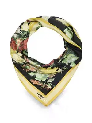 LANCEL Floral-print Scarf - Black