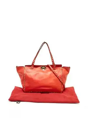 Valentino Garavani Medium Rockstud Trapeze Tote Bag - Red