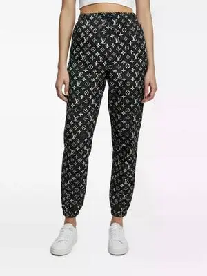 LOUIS VUITTON Monogram Print Track Pants - Black