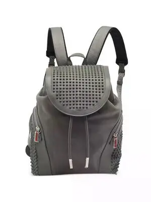 CHRISTIAN LOUBOUTIN Funky Spiked Leather Backpack - Grey