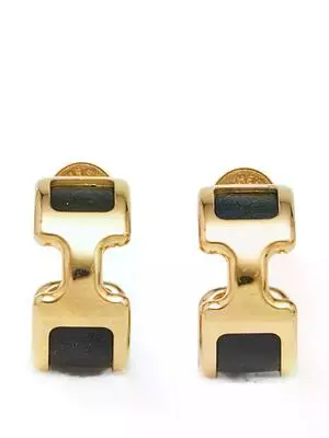 Hermès Olympe Leather Hoop Earrings