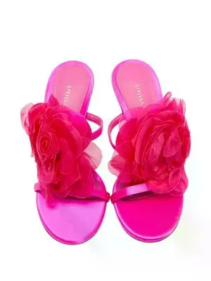 LE SILLA Rose Appliqué High Heel Sandals - Pink