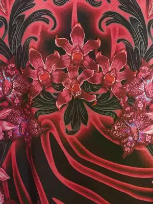 Versace Orchid Print Asymmetric Skirt