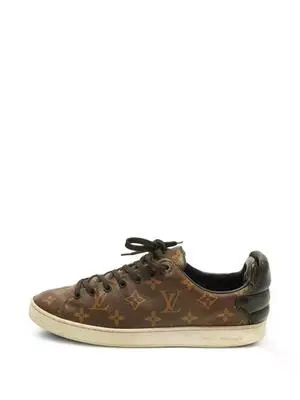 LOUIS VUITTON Front Row Monogram Canvas Low-top Sneakers - Brown