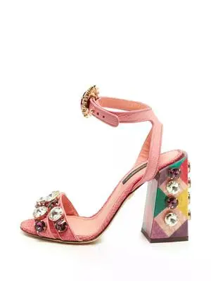 DOLCE & GABBANA Dolce & Gabbana Embellished Lizard-Effect Sandals