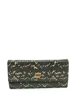 Mcm Snakeskin-embossed Wallet - Black