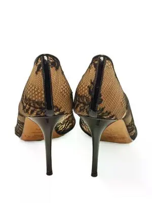 JIMMY CHOO Luna Lace-appliqué Peep-toe Pumps