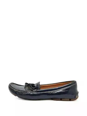 Prada Patent Leather Tie Detail Driver Shoes
