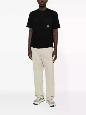 Stone Island Logo-patch Chest-pocket T-shirt - Black