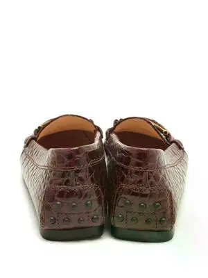 TOD'S Croc-embossed Leather Loafers With Gold-tone Hardware