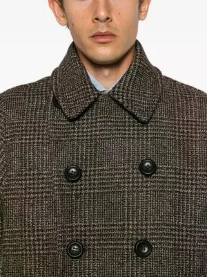 Sandro Checked Double-breasted Coat