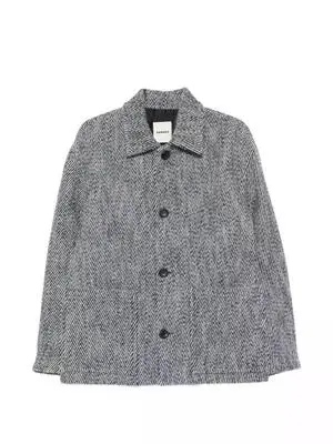 Sandro Wool Blend Diagonal Stripe Jacket