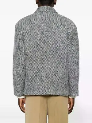 Sandro Wool Blend Diagonal Stripe Jacket