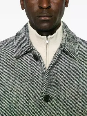 Sandro Wool Blend Diagonal Stripe Jacket