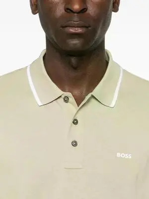 BOSS Parlay 190 Logo-print Tipped Polo Shirt