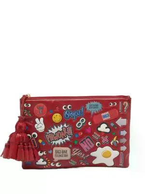 ANYA HINDMARCH Georgiana Sticker-print Clutch Bag
