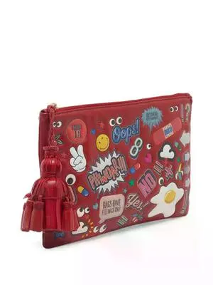 ANYA HINDMARCH Georgiana Sticker-print Clutch Bag