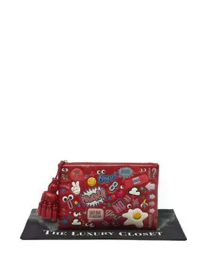 ANYA HINDMARCH Georgiana Sticker-print Clutch Bag