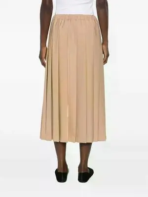 Fabiana Filippi Pleated Drawstring Midi Skirt - Neutrals