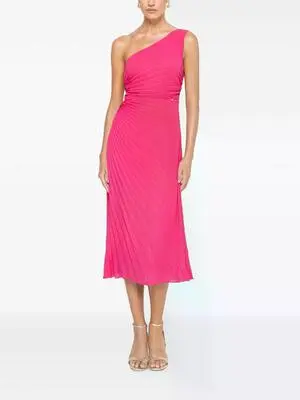 NISSA One-shoulder Pleated Midi Dress