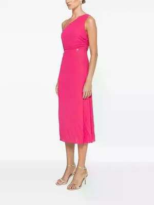 NISSA One-shoulder Pleated Midi Dress