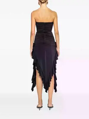 NISSA Floral-appliqué Midi Dress