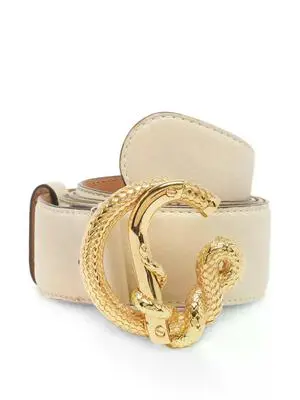 Roberto Cavalli Snake Buckle Belt - Neutrals