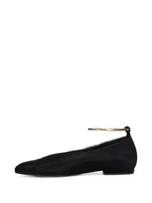 CHANTAL Gold-tone Anklet-strap Ballet Flats
