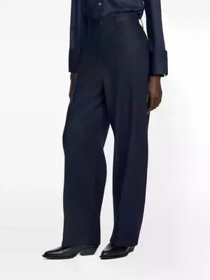 Sandro High-waisted Wide-leg Palazzo Pants With Pressed Crease