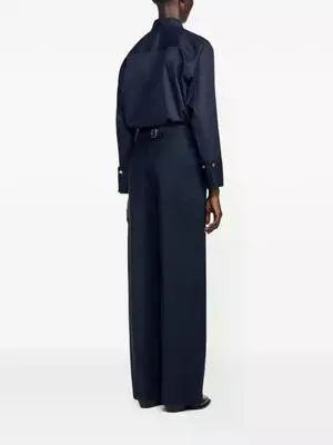 Sandro High-waisted Wide-leg Palazzo Pants With Pressed Crease