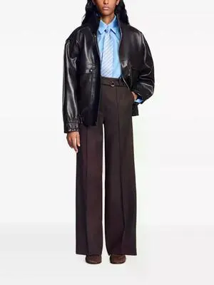 Sandro Belted Wool Blend Trousers