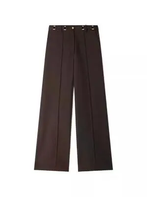 Sandro Belted Wool Blend Trousers - Brown