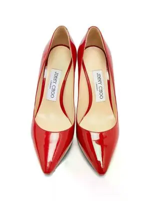 JIMMY CHOO Romy Patent Leather Pointed-toe Stiletto Pumps - Red