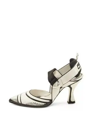 Fendi Colibri Graphic Print Slingback Pumps