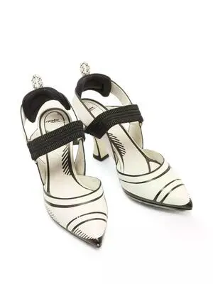 Fendi Colibri Graphic Print Slingback Pumps