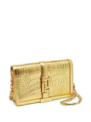 Versace Greca Goddess Croc-embossed Clutch Bag