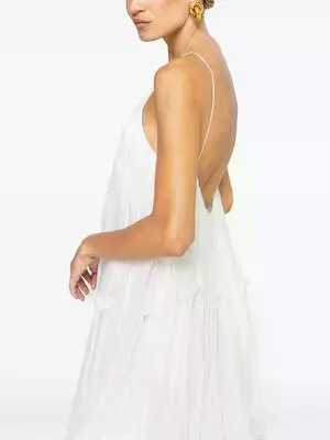 NISSA Lace Applique Silk Dress