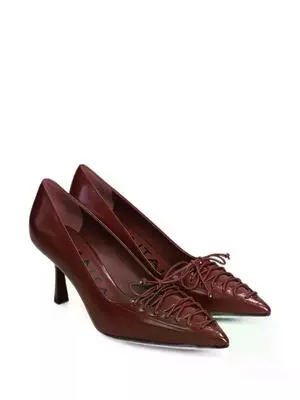 CHANTAL Lace-up Pointed-toe Pumps - Red