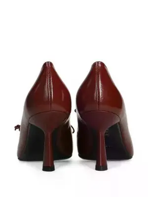 CHANTAL Lace-up Pointed-toe Pumps - Red