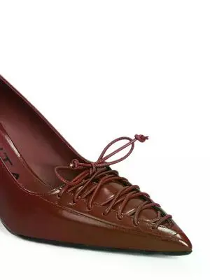 CHANTAL Lace-up Pointed-toe Pumps - Red