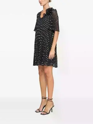 NISSA Polka-dots Pleated Midi Dress