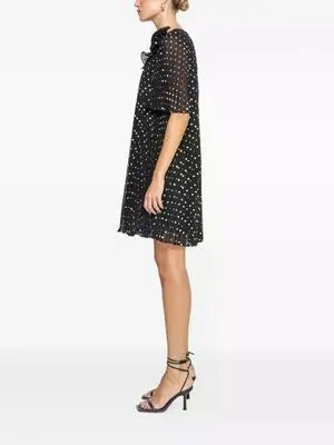NISSA Polka-dots Pleated Midi Dress