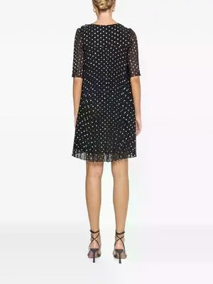 NISSA Polka-dots Pleated Midi Dress