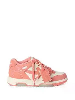 Off-White Out Of Office Paneled Leather Sneakers - Pink